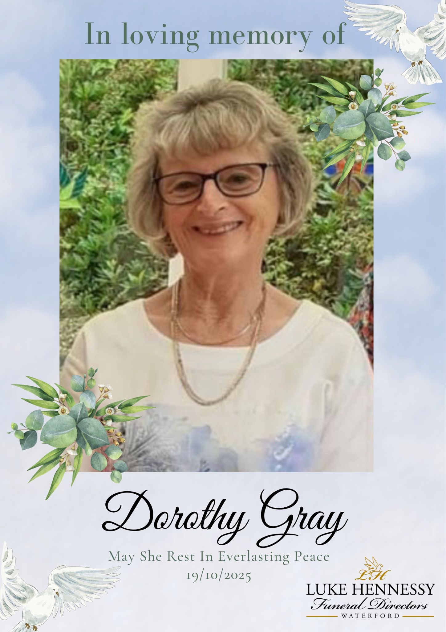 Death Notice of Dorothy GRAY (Greystones, Wicklow) | rip.ie