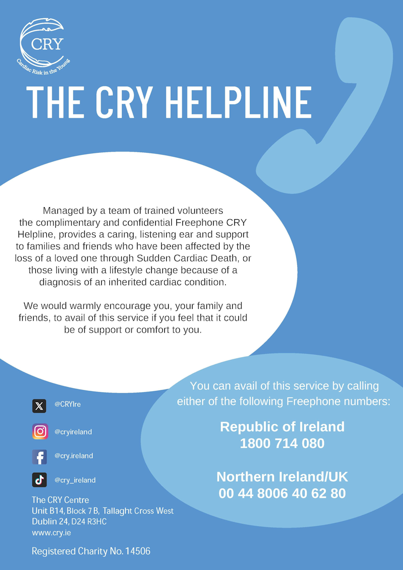 CRY Ireland (Cardiac Risk in the Young in Ireland Limited) | rip.ie