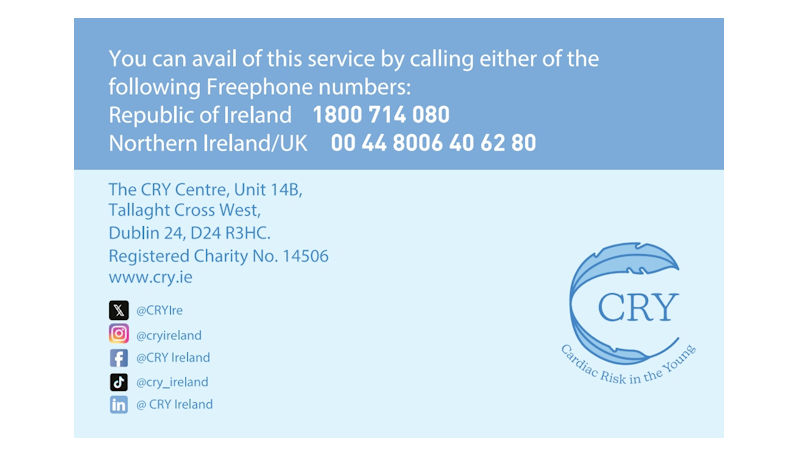 CRY Ireland (Cardiac Risk in the Young in Ireland Limited) | rip.ie